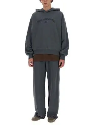 Dolce & Gabbana Cotton Logo Hoodie - Gray