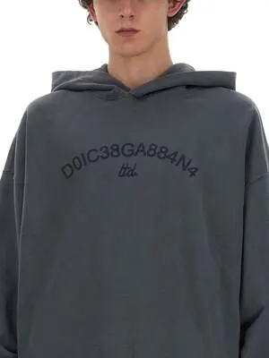 Dolce & Gabbana Cotton Logo Hoodie - Gray