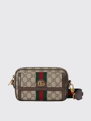 Gucci Monogrammed Shoulder Bag With Web Stripe Detail - Multicolor