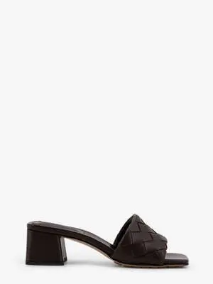 Bottega Veneta Intrecciato Leather Heel Sandals - Multicolor