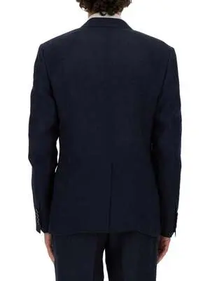 Dolce & Gabbana Double-breasted Linen Blazer - Blue