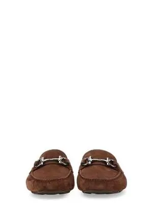 FERRAGAMO Gancini Suede Loafers