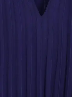 Max Mara Pleated Dress With Belt - Blue
