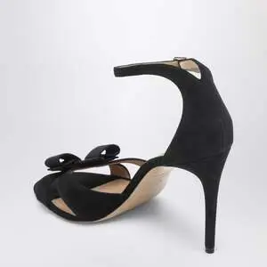 FERRAGAMO Vara Bow Suede Stiletto Sandal - Black