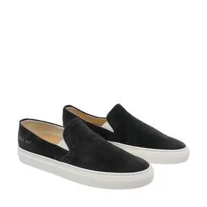 COMMON PROJECTS Minimal Slip-on Suede Sneakers - Black