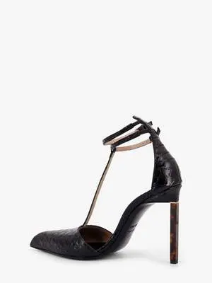TOM FORD Python-effect Leather Pumps With Tortoiseshell Heel