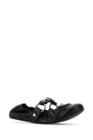 Balenciaga Leather Ballerinas - Black