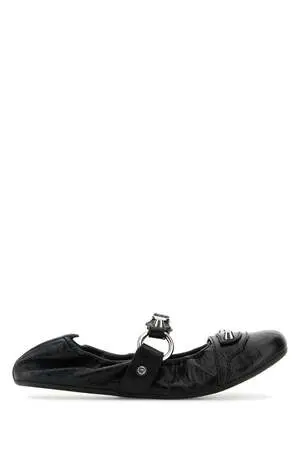 Balenciaga Leather Ballerinas - Black