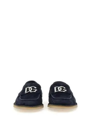 Dolce & Gabbana Suede Loafers With Dg Detail