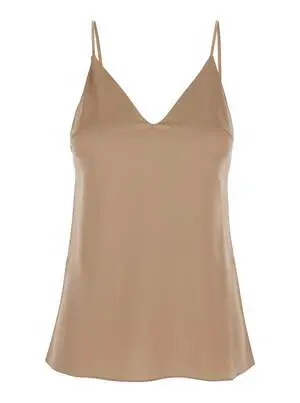 Brunello Cucinelli Spaghetti Strap V-neck Top - Multicolor