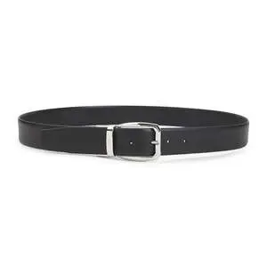 Zegna Cow Leather Belt With Silver-tone Buckle - Black