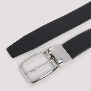 Zegna Cow Leather Belt With Silver-tone Buckle