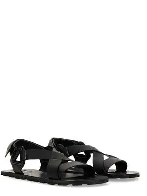 JIL SANDER Strappy Leather Sandals With Rubber Sole