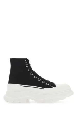 Alexander McQueen Canvas Tread Slick High Top Sneakers - Black