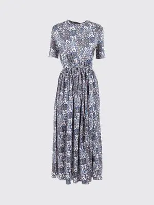 Max Mara Printed Cotton Midi Dress - Blue
