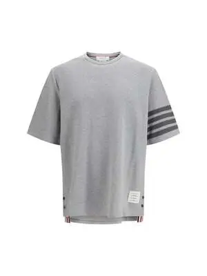 Thom Browne Textured Cotton Piqué T-shirt - Gray