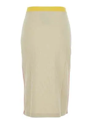 Fendi Ff Jacquard Cotton Midi Skirt - Multicolor