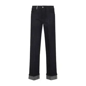 Burberry Cotton Blend Straight Leg Jeans - Blue