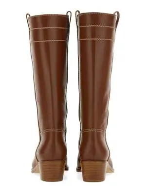 FAY Leather Knee High Boots