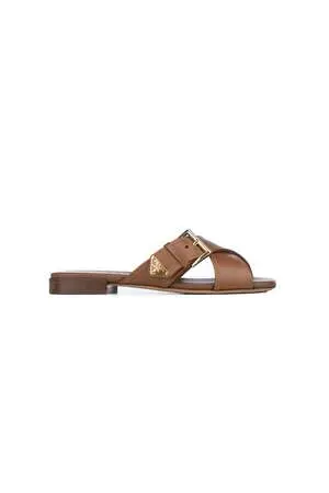 Prada Buckled Leather Slides