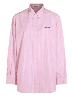 Miu Miu Striped Cotton Shirt - Multicolor