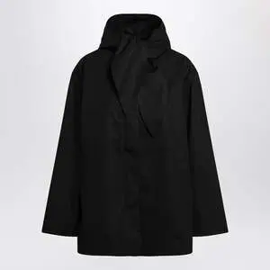 TOTEME Organic Cotton Jacket With Hooded Scarf - Black