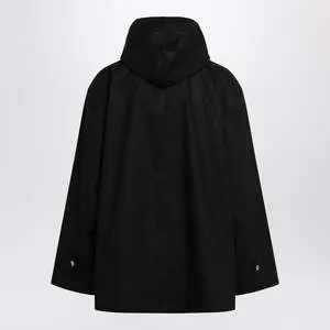TOTEME Organic Cotton Jacket With Hooded Scarf - Black
