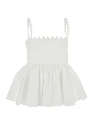 Jacquemus Le Haut Traversin' Cotton Top With V-neck And Ruffle Details - Multicolor