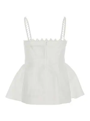 Jacquemus Le Haut Traversin' Cotton Top With V-neck And Ruffle Details - Multicolor