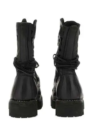 Guidi Leather Cut-out Ankle Boots