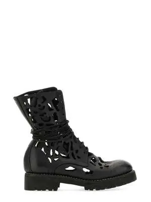 Guidi Leather Cut-out Ankle Boots