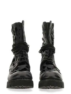 Guidi Leather Cut-out Ankle Boots