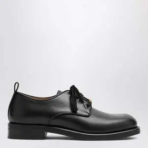 Valentino Garavani Smooth Leather Lace-up Shoes With Vlogo Plaque - Black