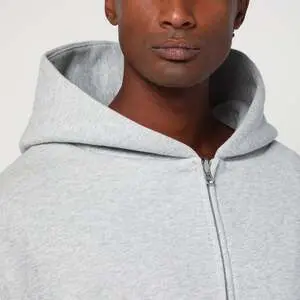 ENTIRE STUDIOS Grey Cotton Zip Up Sweatshirt - Gray