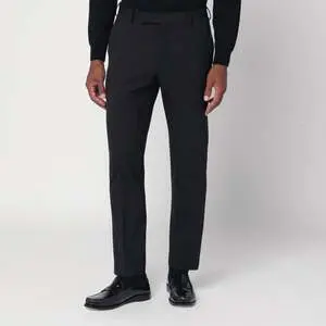 PT TORINO Wool Blend Trousers - Black