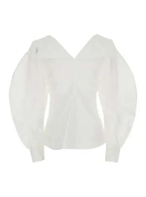 Givenchy White Cotton Slashed Fitted Shirt With Asymmetrical Details - Multicolor