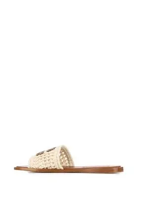 Miu Miu Woven Open Toe Flat Slides