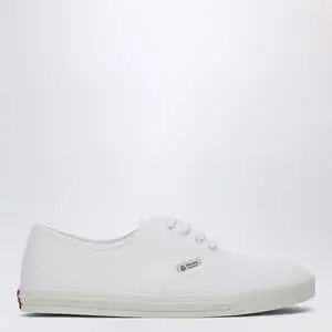 Prada Cotton Drill Lace Up Sneakers - White