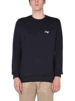 Paul Smith Crewneck Sweatshirt With Embroidered Logo - Blue