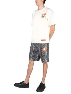 Heron Preston Bermuda Shorts With Rubber Logo - Black