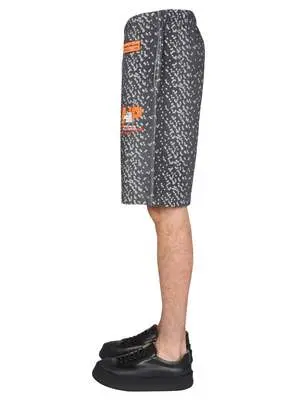 Heron Preston Bermuda Shorts With Rubber Logo - Black