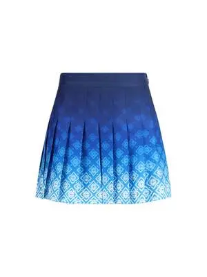 Casablanca Pleated Mini Skirt With Orchid Monogram Print - Blue