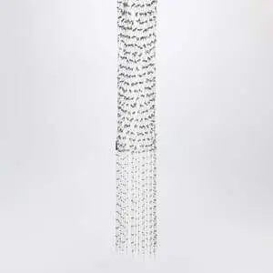 Dries Van Noten Beaded Scarf With Fringes - Silver