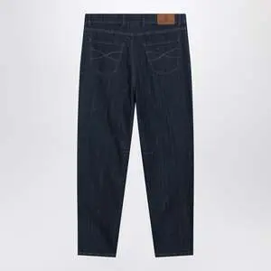 Brunello Cucinelli Pleated Slim-fit Denim Jeans - Blue