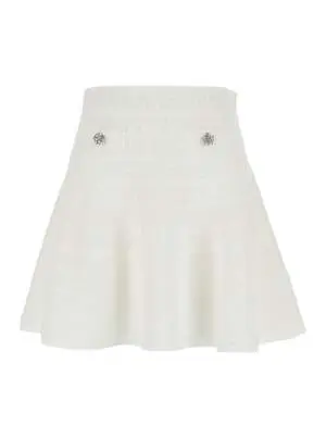 SELF-PORTRAIT Pointelle Knit Mini Skirt - Multicolor