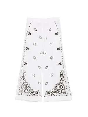 P.a.r.o.s.h Embroidered Linen Trousers - Multicolor