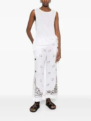 P.a.r.o.s.h Embroidered Linen Trousers - Multicolor