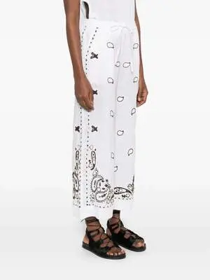 P.a.r.o.s.h Embroidered Linen Trousers - Multicolor