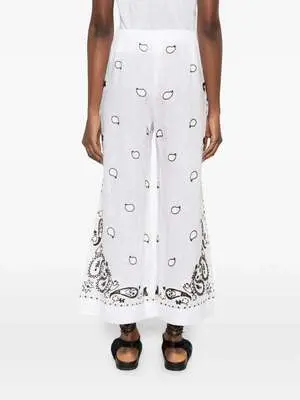 P.a.r.o.s.h Embroidered Linen Trousers - Multicolor