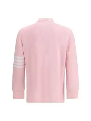 Thom Browne Piqué Long-sleeve Polo - Pink